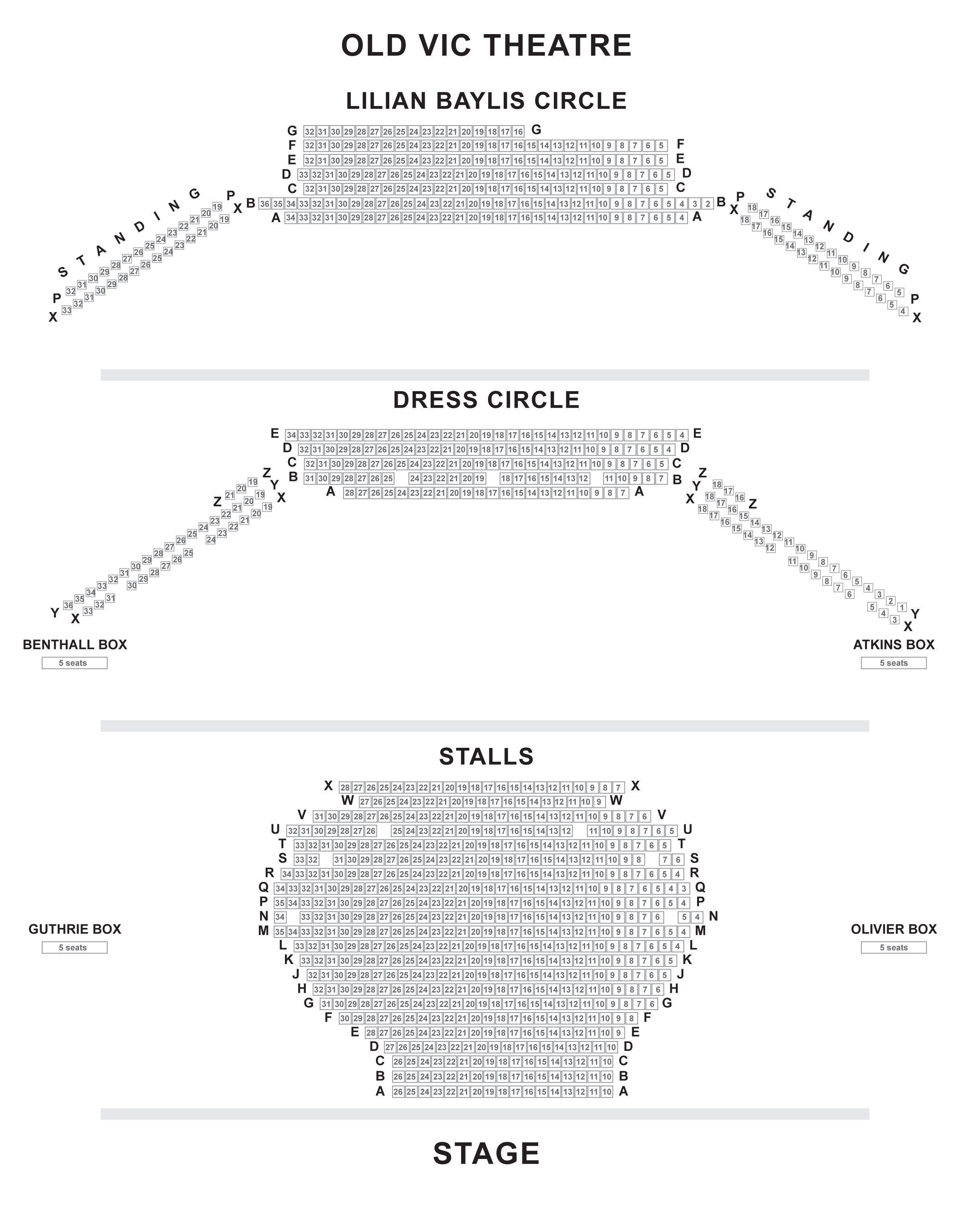 Old Vic Theatre Seating Plan - Mood Music, Sea Wall, A Monster Calls ...